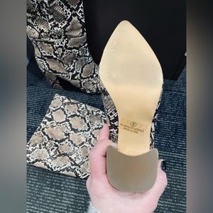 Lulus | Shoes | Lulus Katari Tan Snake Pointedtoe Knee High Boots New ...